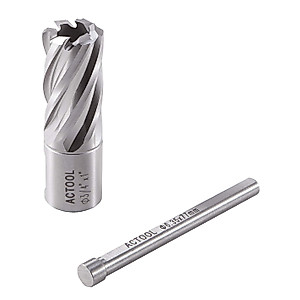 ACTOOL 3/4" Diameter × 1" Depth of Cut HSS ANNULAR Cutter with 3/4'' Weldon Shank