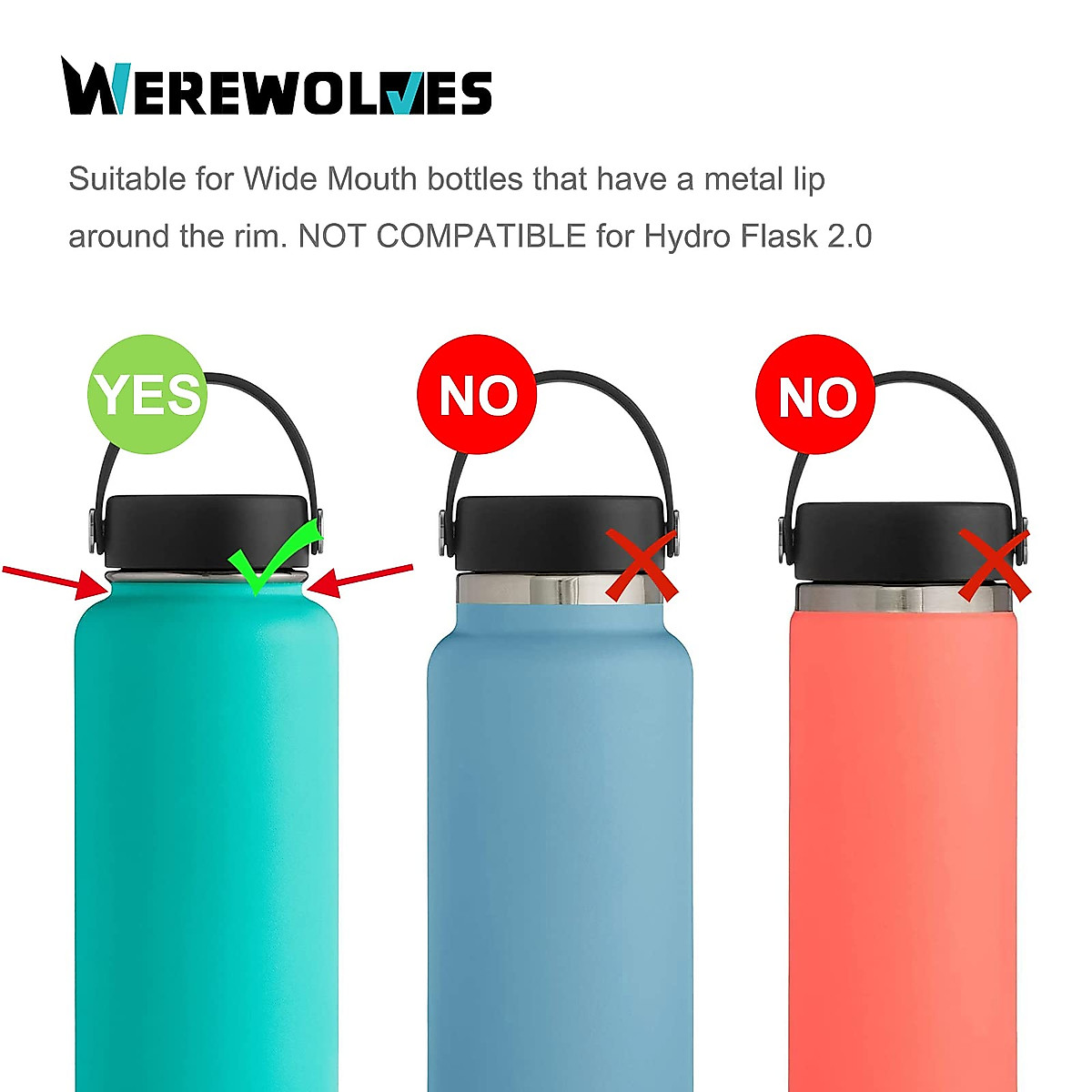 Paracord Handle - Fits Wide Mouth Bottles 12oz to 64oz - Durable Carrier, Paracord Carrier Strap Cord with Safety Ring,Compass and Carabiner - Ideal Water Bottle Handle Strap (Purple Blue Wide)