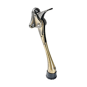 HOME&I Kickdown Door Stopper, 6-Inch Commercial Heavy Duty Door Stop Holder Kick Door Kickstand Height-Adjustable Rubber Foot (Black)