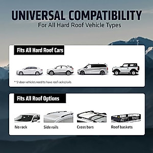 Rooftop Cargo Carrier -19 Cuft XL 6 Suitcase Car Top Carrier Without Roof Rack, Car Topper Luggage Carrier Waterproof, Luggage Rack SUV - 6 Hooks, Mat, Storage Roof Cargo Bag - 15 & 23 Cuft Avail