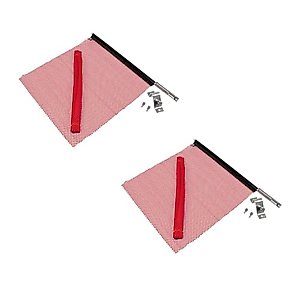 Mytee Products EZ Mount Warning Flag Red 18" x 18" Mesh Safety Flag DOT Compliant | Spring Loaded Quick n Easy Disconnect - 2 Pack