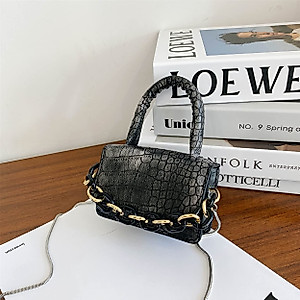 Women's Mini Crocodile Pattern Crossbody Clutch Bag Handbag (Green)