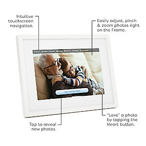 Skylight Digital Picture Frame - WiFi Enabled with Load from Phone Capability, Touch Screen Digital Photo Frame Display - Customizable Gift for Friends and Family - 10 Inch White