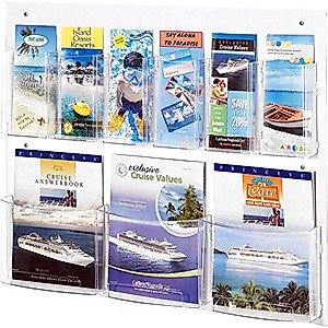 Safco Products 5666CL Clear2c Literature Rack: 3 Magazines & 6 Pamphlets, Increase Visibility & Conversions