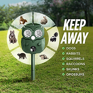 Guard Dog Security Ultrasonic Animal Repeller Outdoor, Rodent Repellent Ultrasonic Plug-in, Waterproof Defender Against Dog, Deer, Raccoon, Skunk, Rabbit, Rodent, Best for Garden, Lawn, Farm Use (1)
