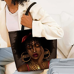 IAGM African American Tote Bag for Women African Shoulder Handbag Black Woman Satchel Bag For Work School