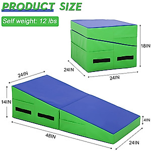 PayLessHere Gymnastics Mat Tumbling Mat Incline Mat Folding Gymnastic Tumbling Mat Indoor/Outdoor Exercise Mat Home Gym Yoga Mat with Handle