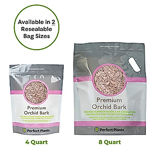 Perfect Plants Premium Orchid Bark 4qt. | Mulch Mix for Epiphytic Plants | Base for Orchid Potting Soil Substrate