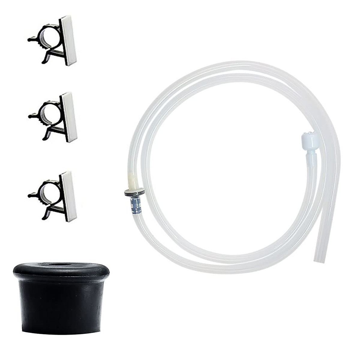 Sink Soap Dispenser Extension Tube kit with Upgraded Check Valve, 47” Silicone Tube, Not Easy to Bend, Stopper Cap to Fit Most Soap Containers, No Need to Fill The Little Bottle Again