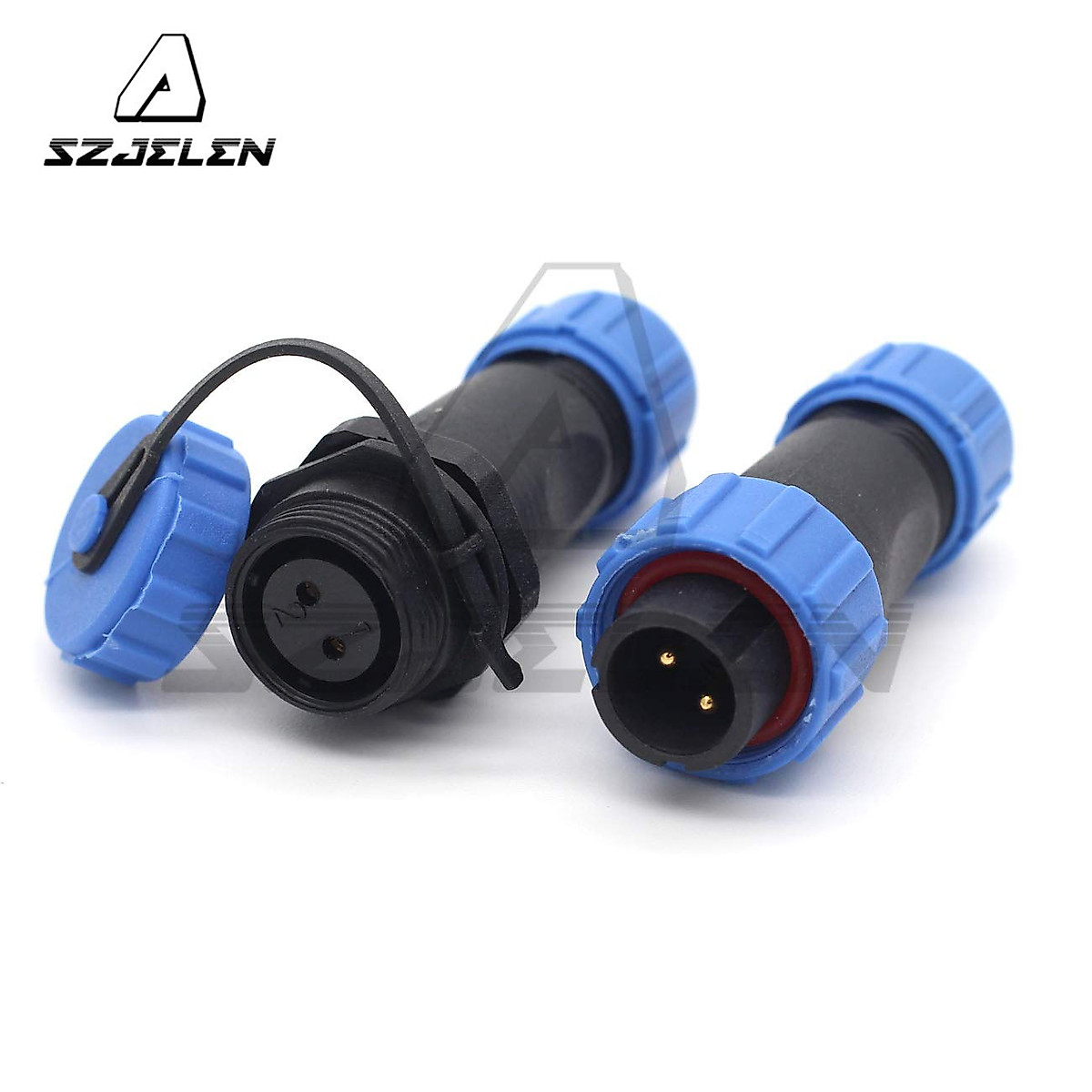 SZJELEN SP13 2pin/3pin/4pin/5pin/6pin/7pin/ 9pin Aviation Cable Connector,IP67 Waterproof Plug Socket,LED Light Equipment Connector (2pin, Pair-Plug(Male)&Socket(Female))