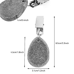 RJUN 8pcs Tablecloth Weights Tablecloth Pendant Stone Table Cover Weights Hangers with Metal Clips (Drop-Grey)