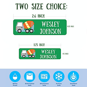 128 Custom Waterproof Dishwasher Safe Kid Name Labels for Daycare, School Supply, Baby Bottles, Lunch Boxes and Cups, Travel. Cute Personalized Design Name Stickers (Pattern 3)