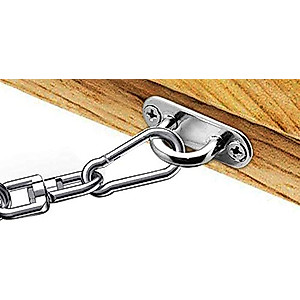 15 Pcs 1.8 Inch 304 Stainless Steel Ceiling Hooks Pad Eyes Plate Marine Hardware Hooks with Screws