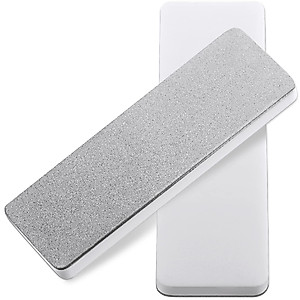 Patelai 2 Pcs Mini Pocket Knife Sharpener Stone Double Sided Diamond Sharpening Stone Whetstone Diamond Ceramic Sharpen Tools for Scissors Knives Outdoor Kitchen Sharpen Tools