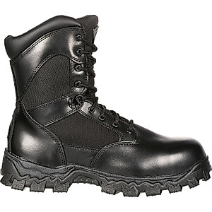 ROCKY Alpha Force Zipper Waterproof Public Service Boot, Black, Size 15(WI)