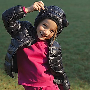 PATPAT Fall Winter Coats for Toddler Boys Toddler Girls Winter Jacket Outerwear with Hoods Black size 18-24 Months