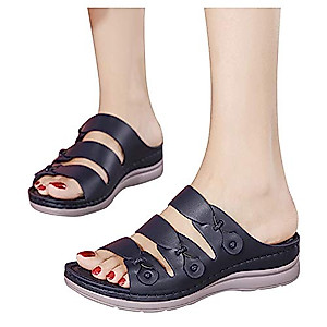 justHIGH Women Outdoor Walking Sandals Athletic Sport Hiking Sandal Flat Open Toe Comfort Water Shoes Summer Beach Travel Sandles