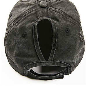 RNFENQS Women's Boy Mom Ponytail Baseball Cap Embroidered Denim Cotton Mama Hat Black