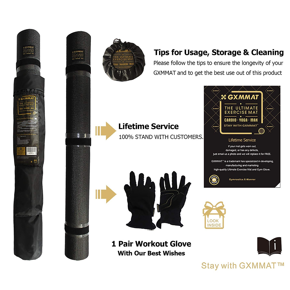 GXMMAT Large Yoga Mat 6'x6'x7mm, Thick Workout Mats for Home Gym Flooring, Extra Wide and Thick, Non-Slip Quick Resilient Barefoot Exercise Mat, Ultra Comfortable Cardio Mat for Pilates, Stretching