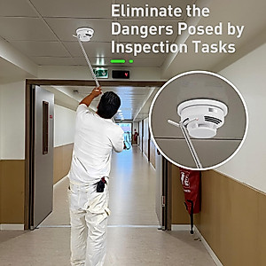 Smoke Detector Tester Pole - Smoke Detector and Emergency Exit Light Extendable Pole Tester - Emergency Light Testing Pole - Ensuring Safe and Efficient Testing of Life Safety Products