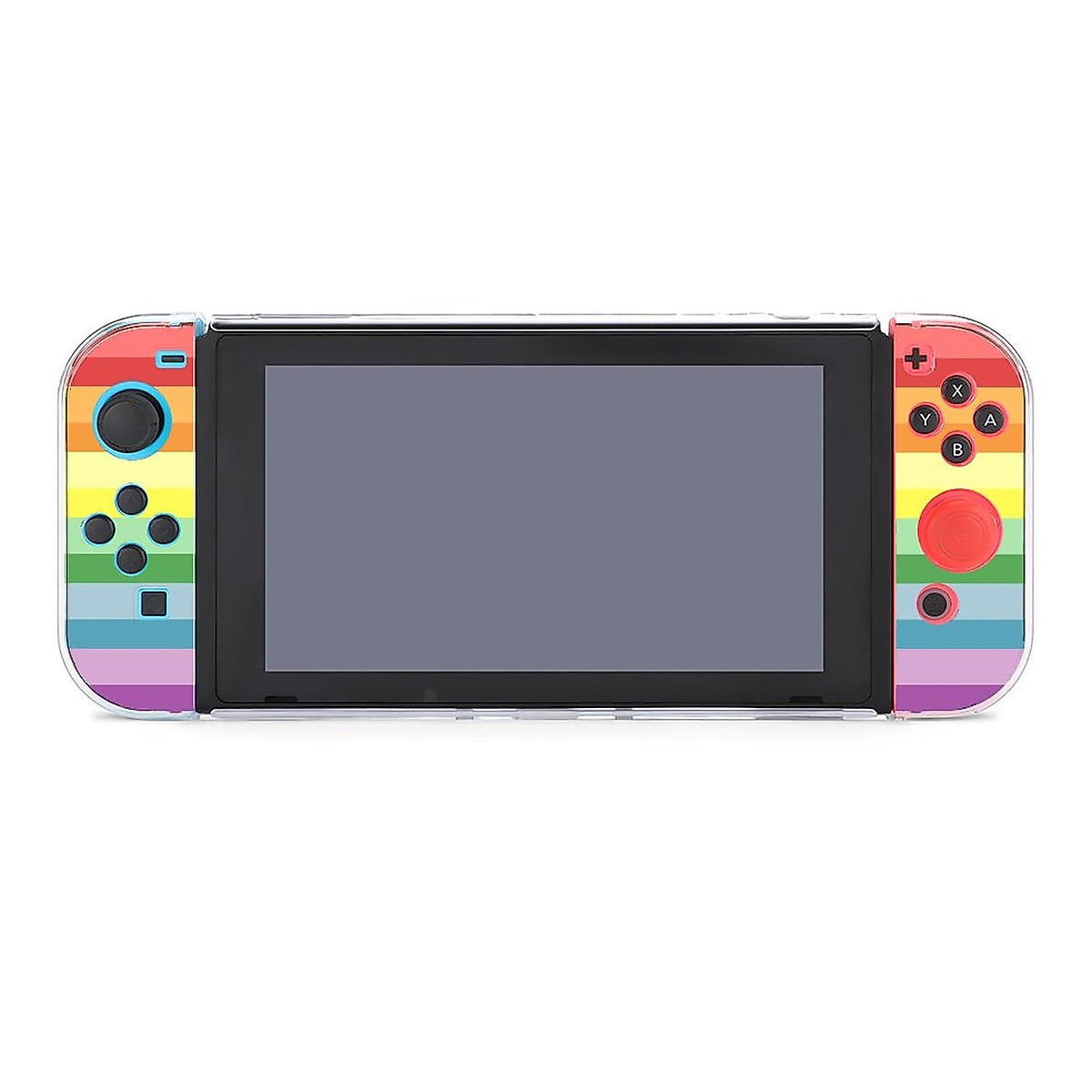 Gay Pride LGBT Rainbow Printed Protective Case Cover Compatible with Switch Game Console Controller with Holder Stand