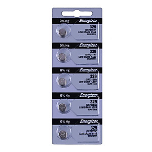Energizer 329 Button Cell Silver Oxide SR731SW Watch Battery Pack of 5 Batteries
