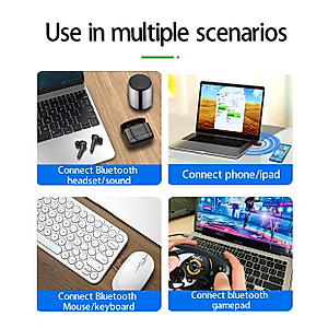 GAROGYI USB Bluetooth 5.3 Adapter for PC, Supports Windows 11/10/8.1/7,5.3+EDR Bluetooth Wireless Transmitter Receiver for Desktop, Laptop, Mouse, Keyboard, Printers, Headsets (Black)