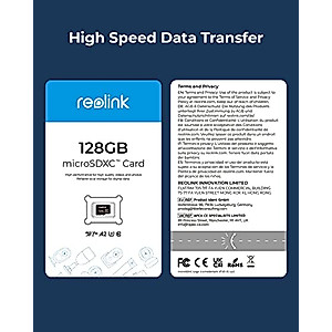 REOLINK 128GB microSDXC UHS-I Memory Card, U3, A2, V30, Class 10, Micro SD Card Compatible with Reolink Security Camera