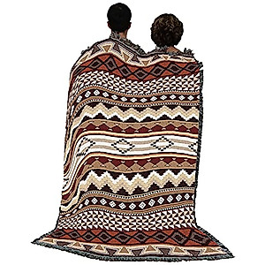 Pure Country Weavers Domingo Blanket - Southwest Native American Inspired - Gift Tapestry Throw Woven from Cotton - Made in The USA (72x54)