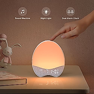 Welgo G4 White Noise Machine Alarm Clock and Nightlight with Natural Sound Dual Alarm, 12 Soothing Sounds, Sleep Timer, Dimmable Digital Display for Kids, Adult, Sleeping, Bedroom, Bedside…