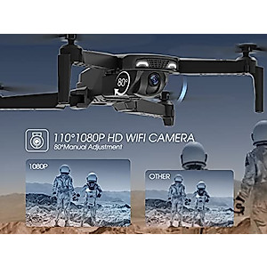 NEHEME NH525 Foldable Drones with 1080P HD Camera for Adults, RC Quadcopter WiFi FPV Live Video, Altitude Hold, Headless Mode, One Key Take Off for Kids or Beginners with 2 Batteries, Upgraded Version
