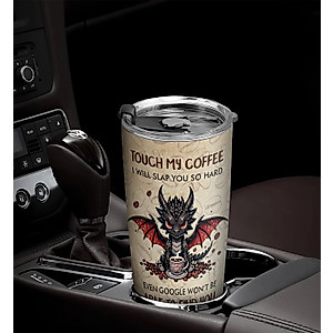 20oz Coffee Dragon Tumbler, Gifts for Coffees Lovers, Dragon Lovers, Coffees Thermos for Women, Men, Stainless Steel Double Wall Vacuum Insulated Coffee Mug, Travel Cup with Lid