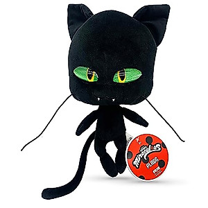Miraculous Ladybug - Kwami Mon Ami Plagg, 9-inch Cat Plush Toys for Kids, Super Soft Stuffed Toy with Resin Eyes, High Glitter and Gloss, and Detailed Stitching Finishes (Wyncor)