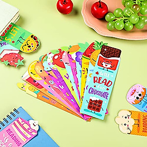 Scented Bookmarks Scratch and Sniff Bookmarks Fruit Food Theme Bookmarks for Kids Assorted Scented Bookmarks Cute Bookmarks for Students, Teens, Food Lovers, 20 Styles (60 Pcs)