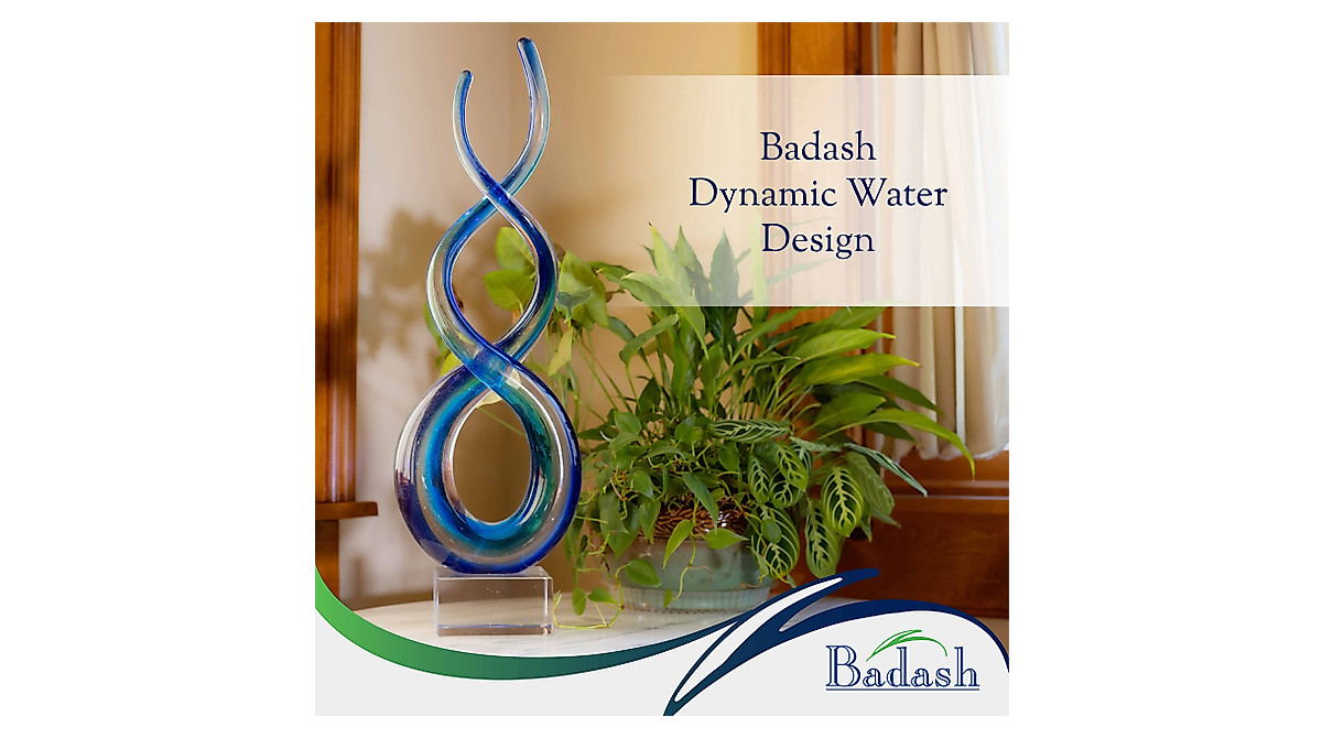 Badash Blue Crystal Murano-Style Glass Sculpture - 9" Tall