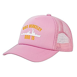 Uss-Berkeley-Ddg-15 Unisex Adjustable Baseball Cap Sun Hat Casquette Dad Hat Pink