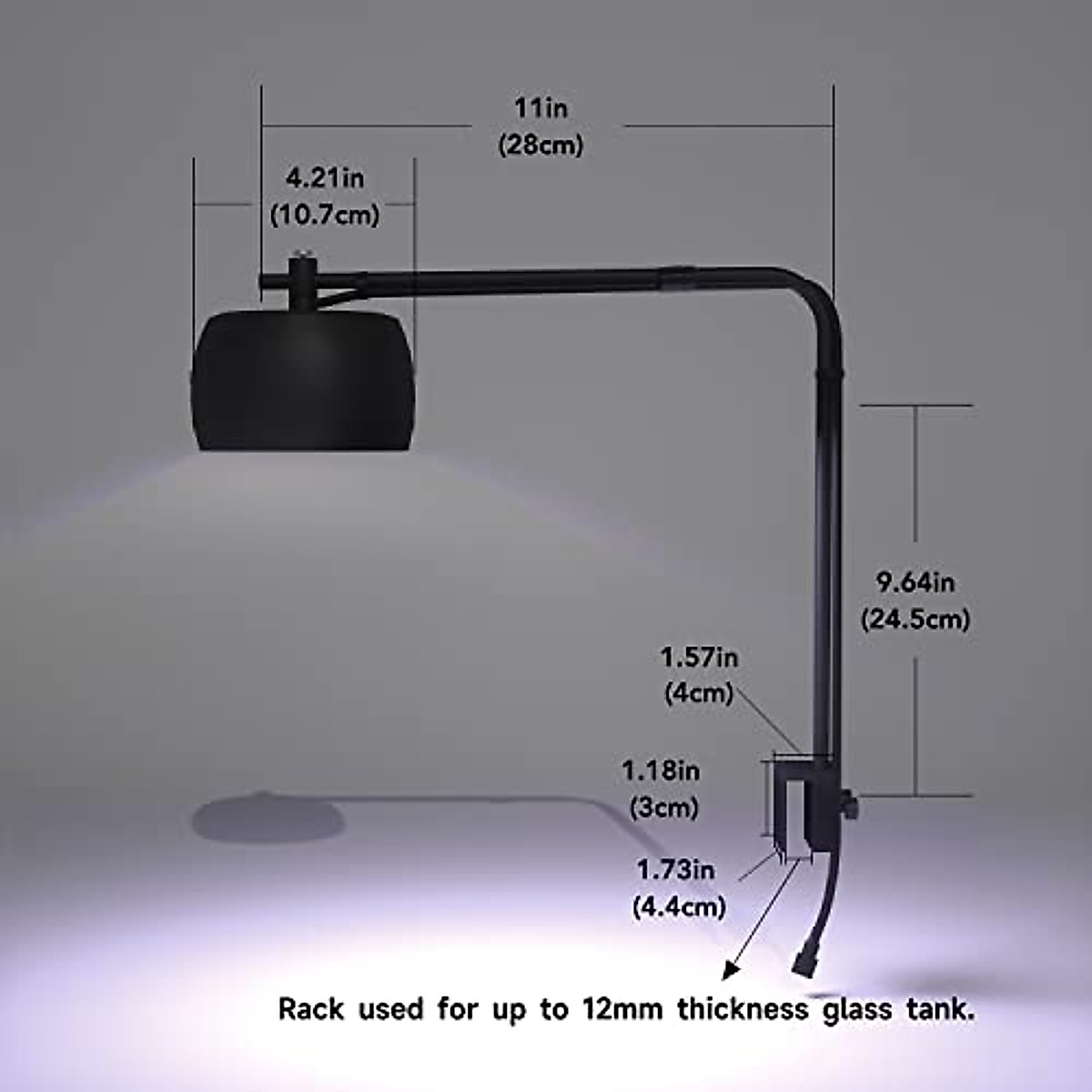 LANDEN HYDROLIT 35 RGB LED Aquarium Light for Freshwater- Full Spectrum Lighting with Adjustable BrightnessWith Controller(Light with Mount Kits only)