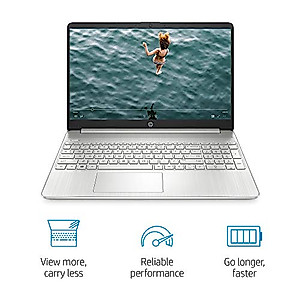 HP 15.6-inch HD Laptop, AMD Ryzen 3 3200U Processor, 8 GB RAM, 256 GB SSD, Windows 10 Home (15-ef0021nr, Natural Silver)
