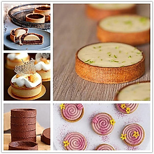 JUST N1 8 PCS Tart Rings Perforated Cake Mold Round Shape Mousse Circle Ring, Circle Tartlet, Perforated Mold Cake Decorating