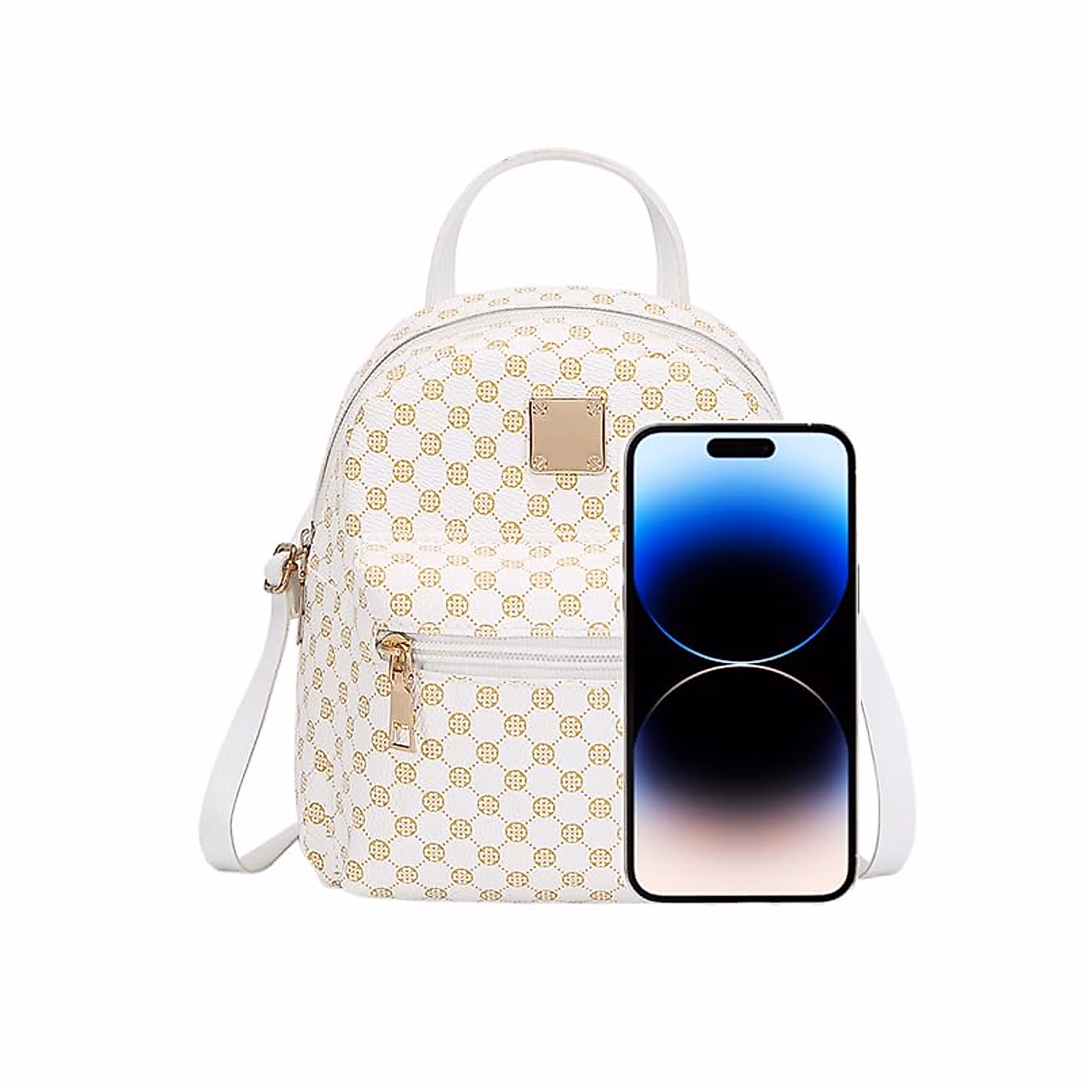 Votachin Fashion Mini Backpack Women's Shoulder Bag Convertible Crossbody handbag purse Small Backpack Cute Ladies Bag(White)
