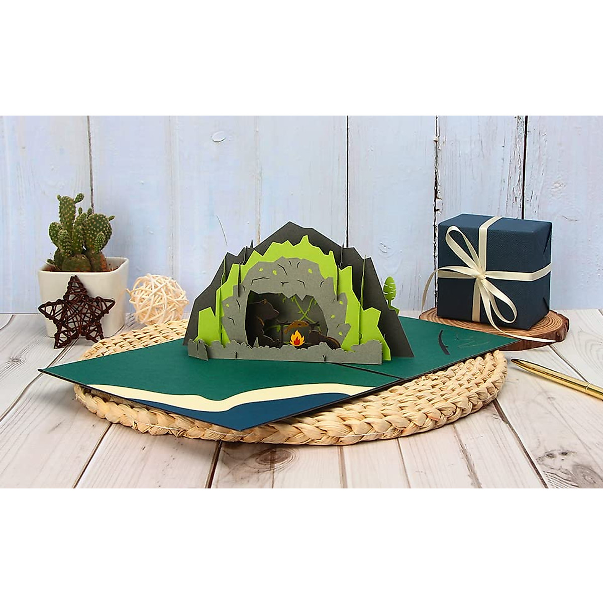 Ribbli Bear 3D Greeting Pop Up Card - Birthday Card,Mothers Day Card,Fathers Day Card,Thank You Card,Animal Card,Camping Card | with Envelope