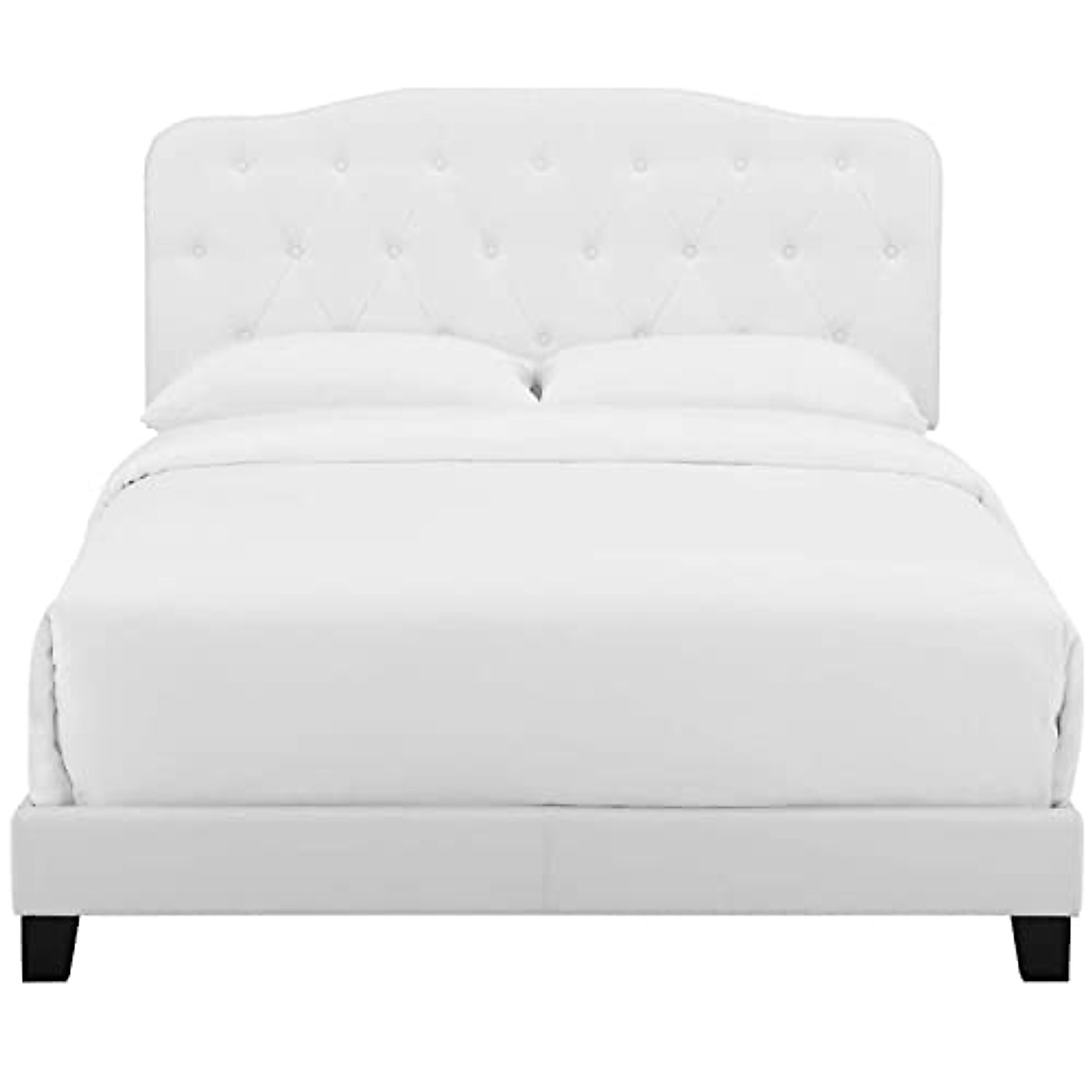 Amelia Twin Faux Leather Bed in White