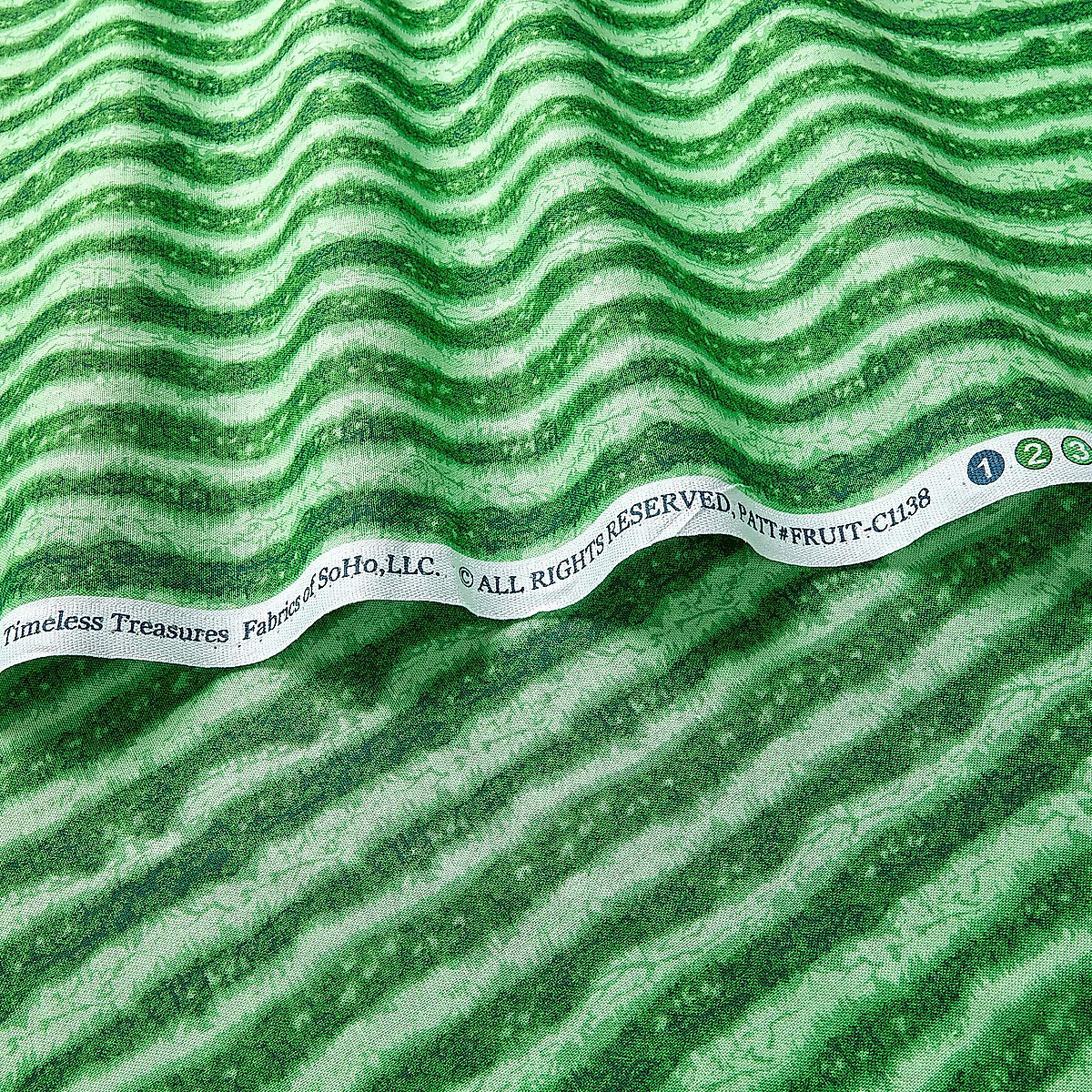 Timeless Treasures Watermelon Rind Stripe Green, Fabric by the Yard