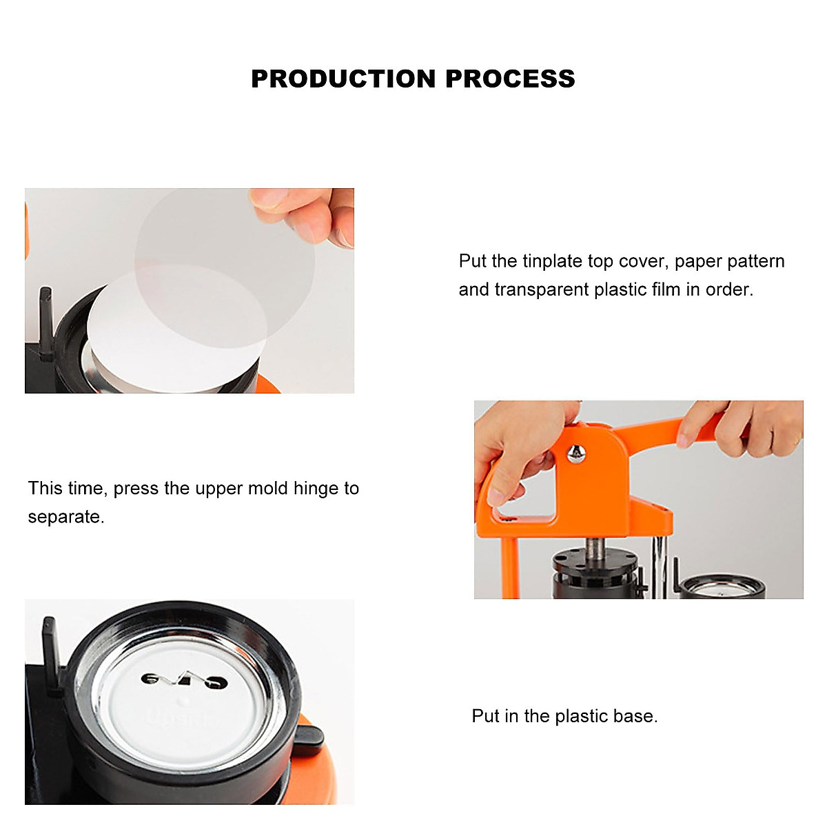 Button Maker Machine, Die Cutter Badge Button Maker DIY Button Press Machine Kit with 100PCS Pin Parts Circle Cutter Pin Manual (32mm)