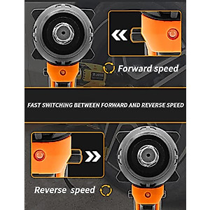 Cordless Impact Wrench,450NM(332ft·lbs) High Torque ，Brushless Motor，1/2 inch impact gun with a 4.0Ah Li-Ion Battery, Suitable for family cars…