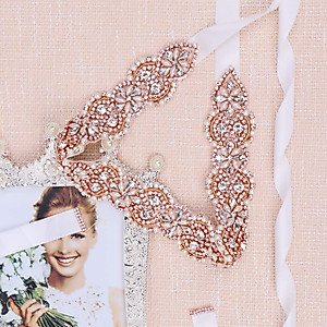 Tendaisy Women's Wedding Belt Crystal Pearls Bridal Sash Rhinestone Dress Belts for Bridal Gowns(Silver-Ivory)