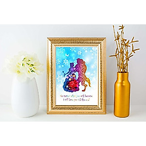 Uhomate Princess Belle Beauty and The Beast Beauty Beast Home Canvas Prints Wall Art Inspirational Quotes Wall Decor Living Room Bedroom Bathroom Artwork C019 (8X10)