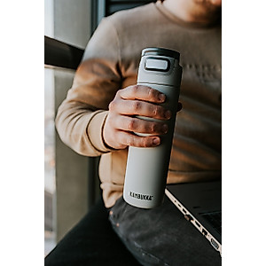 Kambukka ETNA UNCERTAIN GREY Insulated Tumbler 500ml - Stainless Steel Takeaway Coffee Cup - Leak Proof & Leakproof - Insulated Tumbler for Travel and Coffee - Keeps Hot for 9