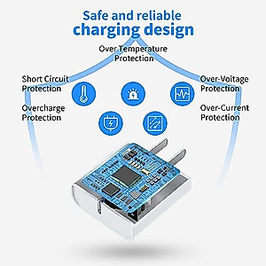 4-Pack iPhone Fast Charger, 20W PD USB C Wall Fast Charger Adapter with USB C Cable Compatible with iPhone 14/14 Pro/14 Pro Max/14 Plus/13/12/11, iPad Pro and More