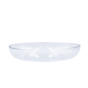 WGV 6" Inches Clear Hard Plastic Floral Decoration Designer Dish Plate, Plant Saucer Tray, Wedding Decor Centerpieces Pack of 24 Pieces